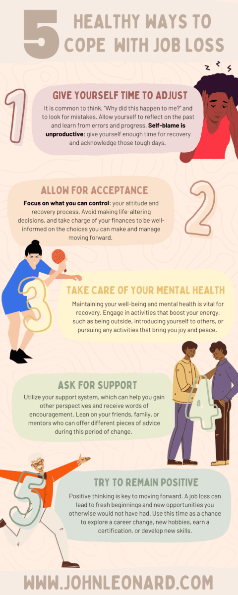 5 Healthy Ways to Cope With Job Loss (Infographic) | JOHNLEONARD